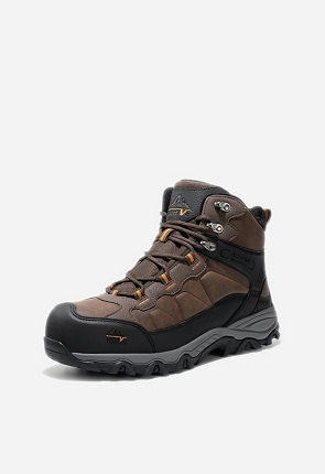 Men's Non-Slip Steel-Toe Work Boot in Brown - Get great deals at JustFab