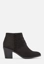 Safiya Textured Block Heel Bootie in Black - Get great deals at JustFab