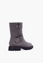 Demi Lug Sole Moto Boot in Magnet - Get great deals at JustFab
