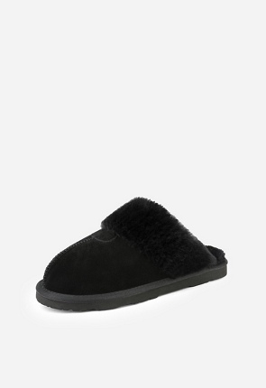 Fuzzy Bedroom Slippers in Black - Get great deals at JustFab