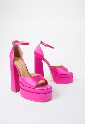 Aimee Platform Sandal in Pink - Get great deals at JustFab
