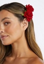 Fara Double Rose On Barette Hair Clip in Red - Get great deals at JustFab