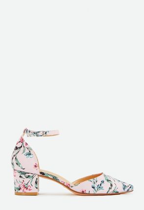 Low Key Block Heel Pump in Blush Floral - Get great deals at JustFab