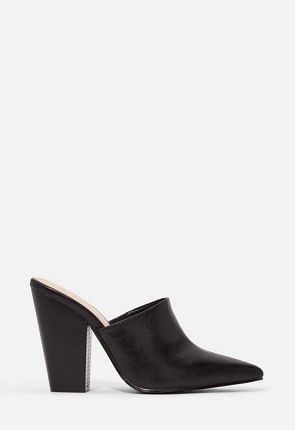 Angie Block Heel Mule in Black - Get great deals at JustFab