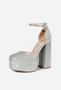 Rhinestone Square Toe Platform Pump in Silver Rhinestone - Get great ...