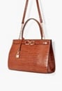 Belted Satchel With Key Fob in Whiskey Croc - Get great deals at JustFab