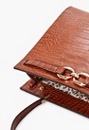 Belted Satchel With Key Fob in Whiskey Croc - Get great deals at JustFab