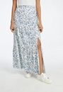 Tiered Maxi Skirt in Rustic Floral Blue Heron - Get great deals at JustFab