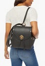 Circle Flap Backpack in Black - Get great deals at JustFab