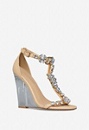 Constance Embellished Wedge in Beige - Get great deals at JustFab